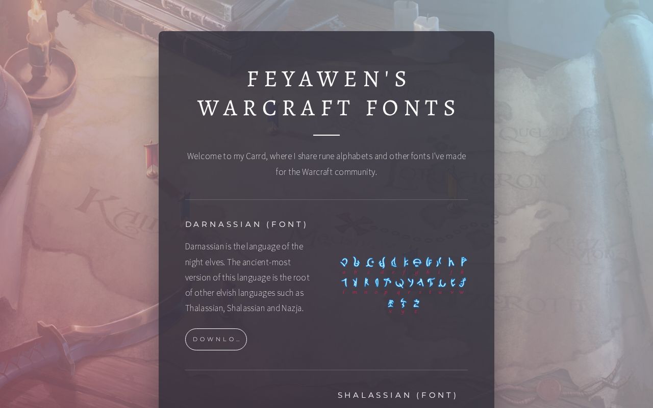 Feyawen's Warcraft Fonts